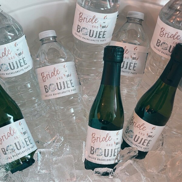Bride and Boujee Mini Champagne Label, Bridal Shower Favors ...