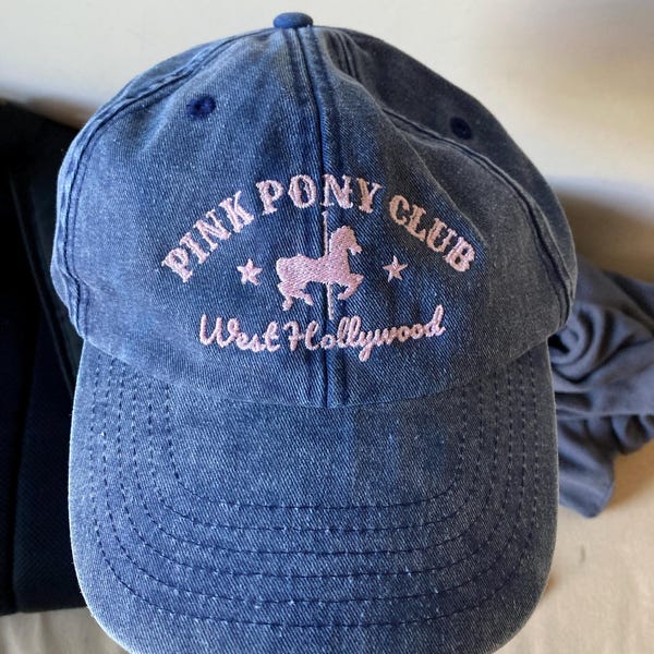 Embroidered Cap With Pink Pony Club Design - Choose From Different ...