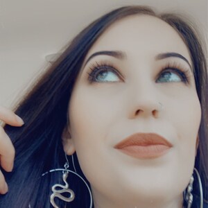 Medusa Snake Hoop Earrings Serpent Goth Gift Gothic Hoops Silver Witchy ...