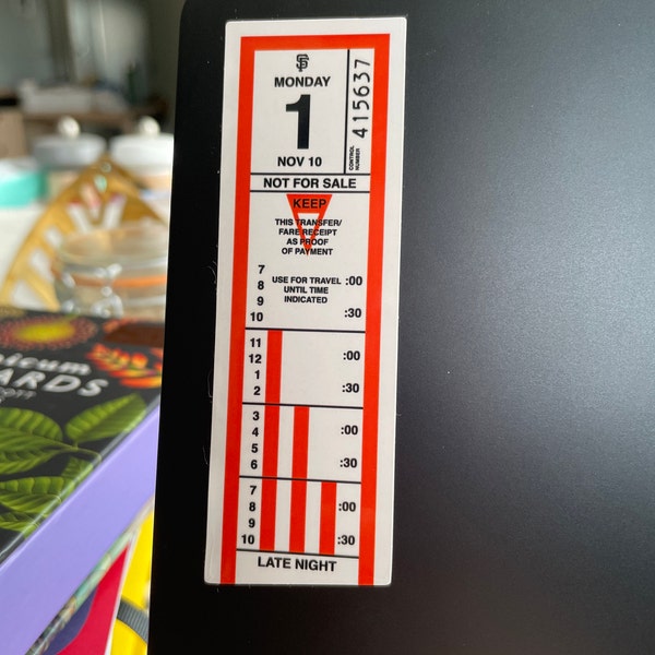 SF MUNI Transfer Die Cut Sticker - POP: Proof of Purchase - Bus ...