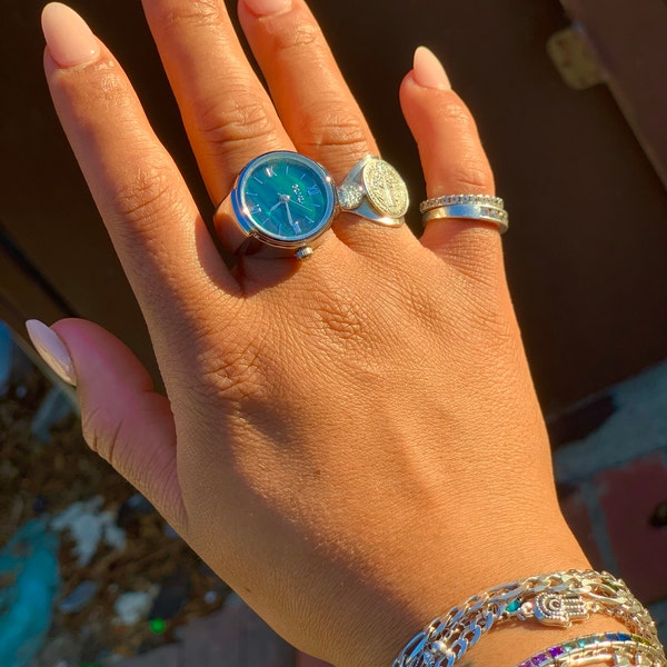 Y2K Vintage Watch Ring Functional Unique Clock Mini Watch Girlfriend ...