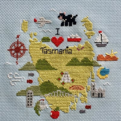 Map of Tasmania Cross Stitch Pattern PDF - Etsy Australia