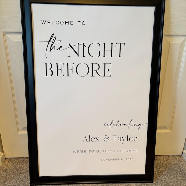 The Night Before Welcome Sign Template, Rehearsal Dinner Welcome Sign ...