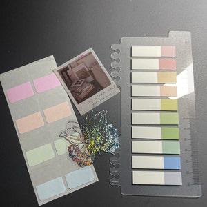 200 Square End Sticky Tabs With Ruler / Aesthetic Cute Index Sticky ...