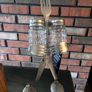 Salt and Pepper Holder Table Centerpiece-holiday Hostess Gift-metal Art ...