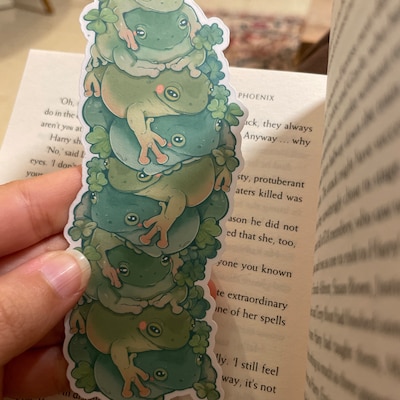 Frog Stack Bookmark Frog Art Cute Bookmark Laminated Cottagecore Book ...