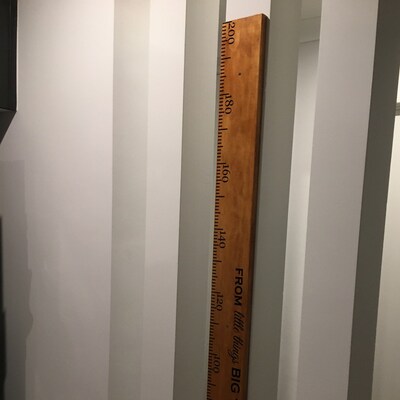 Completed Custom Made Personalised Wooden Ruler Height Chart Metric and ...
