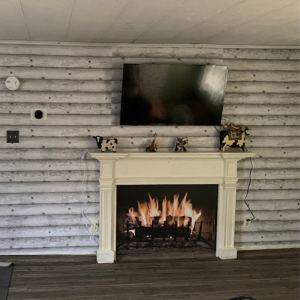 Fireplace Wall Decal: Peel and Stick Mural - Self-adhesive Vinyl - Etsy