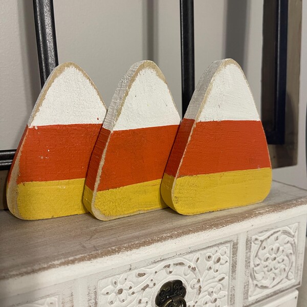 Wood Candy Corn, Fall Decor, Bowl Fillers, Tiered Tray Decor, Candy ...