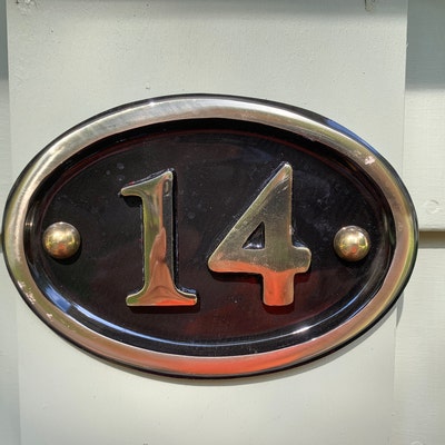 Oval Brass House Number 14 X 10cm - Etsy