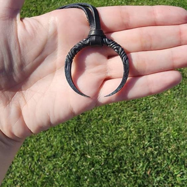 Moon Necklace, Hand Forged Iron Pendant, Pagan Necklace, Iron Jewelry ...
