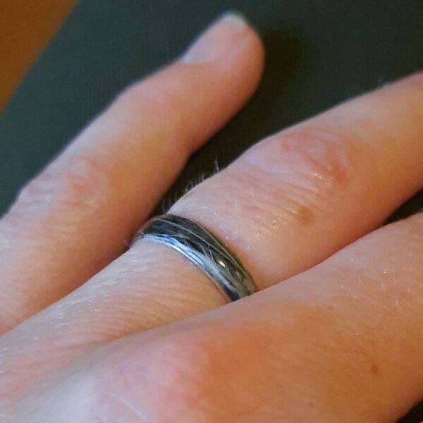 Lock of Hair Ring, Hair Memorial Ring Ring, Pet Loss, Cremation Ring ...