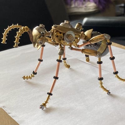 Metal Sculpture Insect Steampunk Home Decor Steampunk Mechanical Insect ...