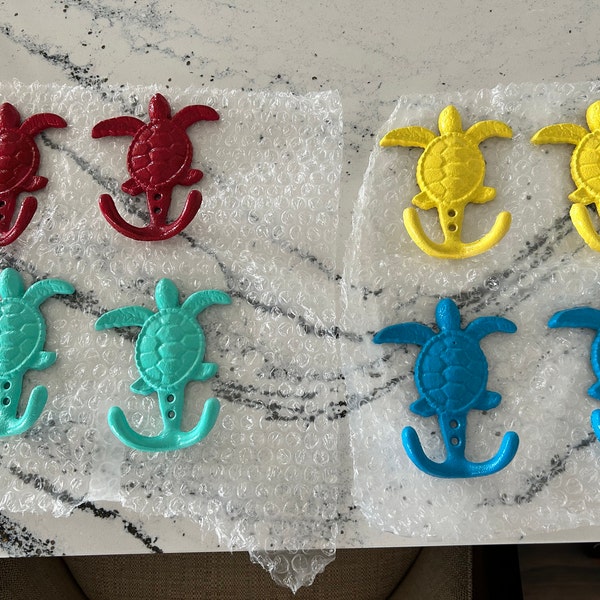 Sea Turtle Wall Hook - Cast Iron Sea Turtle - Beach Decor - CUSTOM ...