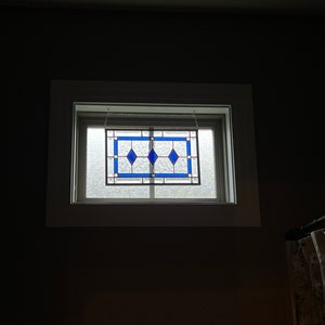 Iridescent Blue Stained Glass Panel Home Decor - Etsy