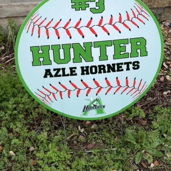 Baseball Sport Cut-out Yard Sign 24x24 With H-stake - Coroplast ...