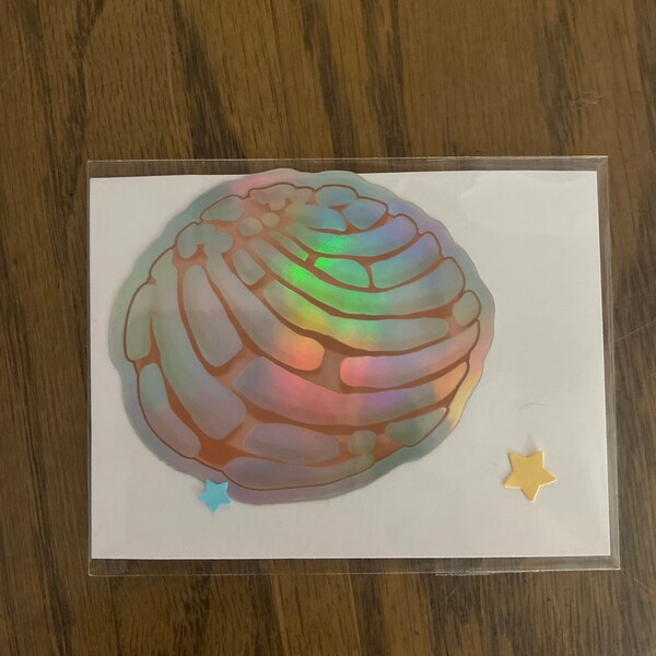 Concha Holographic Vinyl Sticker - Vanilla Concha Sticker, Pan Dulce ...