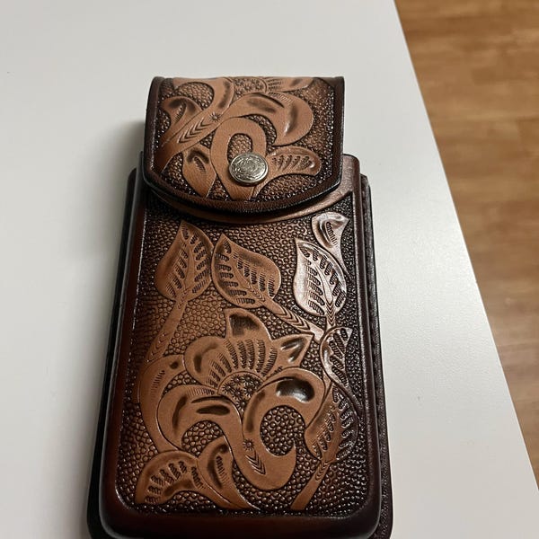 Heavy Duty Genuine Leather Phone Case, Plain Western Phone Case - Etsy