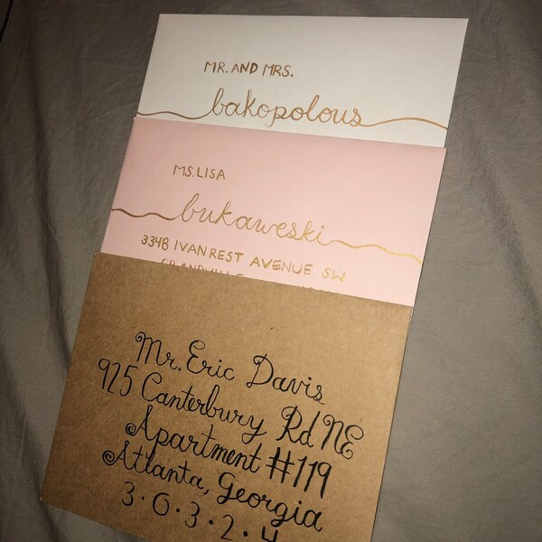 Envelope Calligraphy / Envelope Addressing / Custom Hand Calligraphy ...