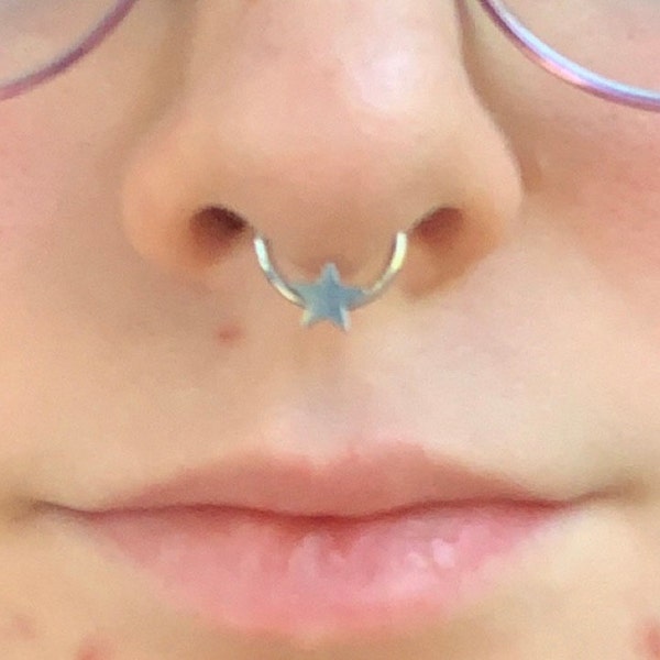 16G Star Septum Jewelry/septum Ring/daith Jewelry/helix Hoop Earring ...