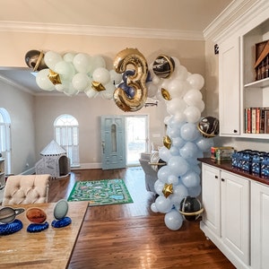 128 Happy Retirement Balloon Arch White Black Gold Champagne Bottle ...