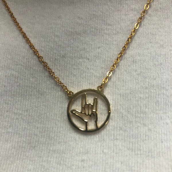 Hand Gesture Necklace - Sign Language Necklace - Peace Sign - Heart ...