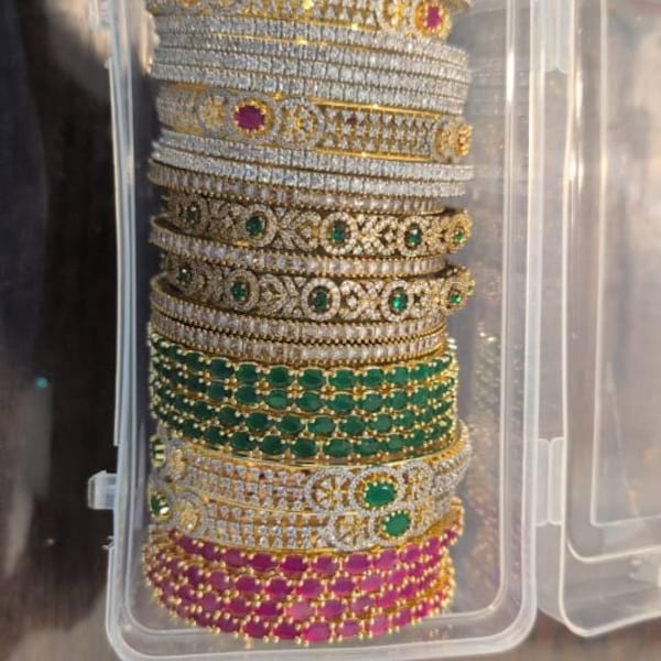 Indian Golden CZ Bangles/bracelets American Diamond Bangles/cubic ...