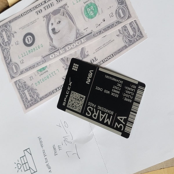 NASA / Spacex MARS Starship Boarding Card - Top Quality Personalised ...