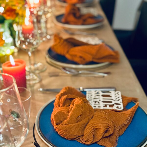 Rust Double Gauze Hand Dyed Runner High Grade Gauze Wedding Arch/arbor ...