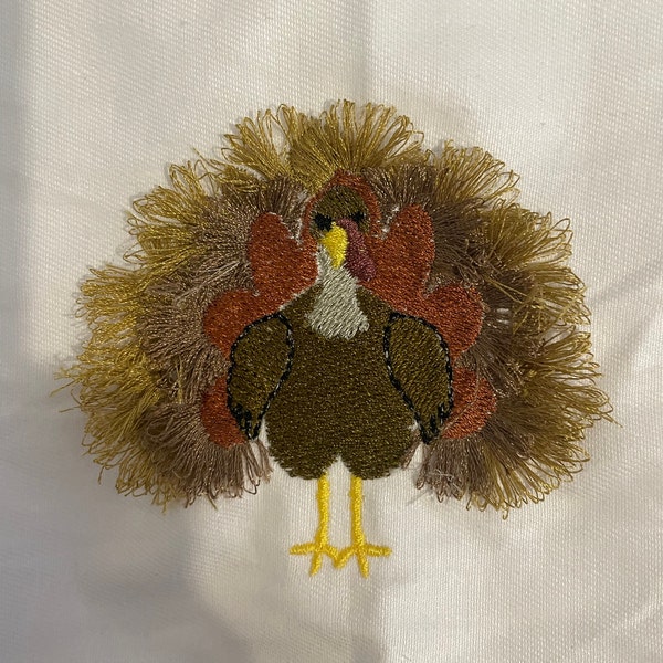 MINI Fringed Turkey Thanksgiving Fluffy Thanks Fall Machine Embroidery ...