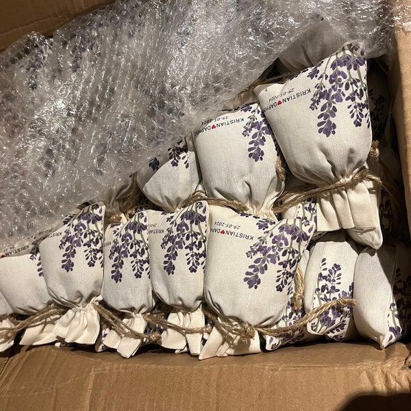 Personalized Lavender Sachet Favor | Custom Name Wedding, Engagement ...