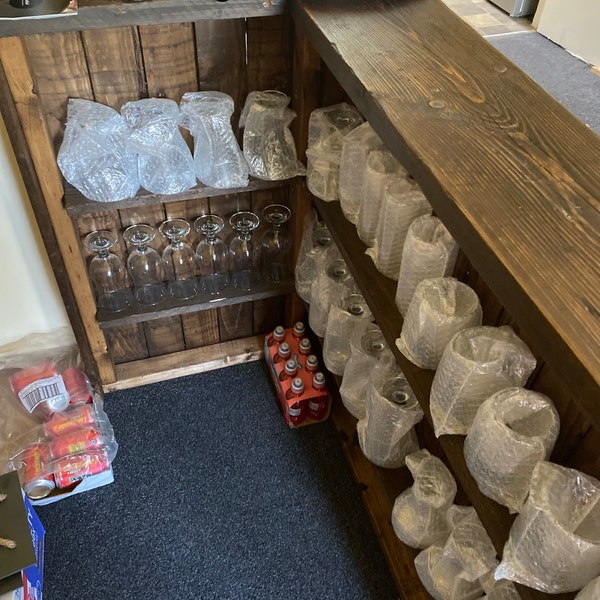 Handcrafted Rustic Wooden Drinks Rack: Wall Mounted Home Bar - Etsy