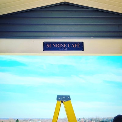 Sunrise Cafe Sign Personalized Beach Location Restaurant - Etsy