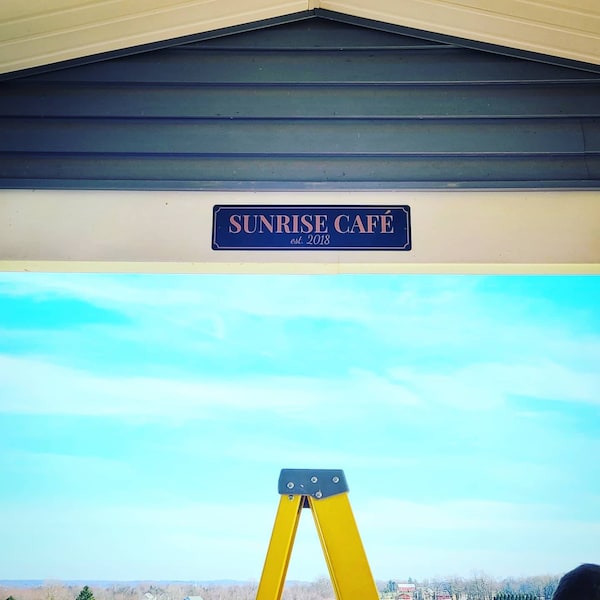 Sunrise Cafe Sign, Personalized Beach Location Restaurant Sign, Custom ...