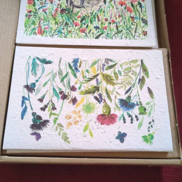 Poppys, Bees & Wildflowers Plantable Seed Card/ Seed Card Birthday Card ...