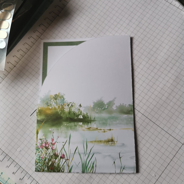 Watercolor Lake and Wild Flowers Borders - Wild Floral Borders ...