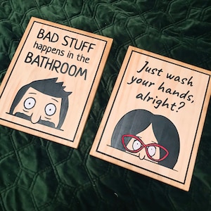 Bob's Burgers Bad Stuff Happens in the Bathroom Wooden Sign Wall Decor ...