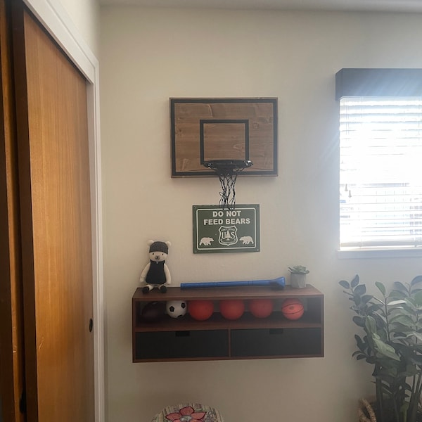 Rustic Wall Mounted Basketball Hoop Brown and Black Indoor Goal - Etsy