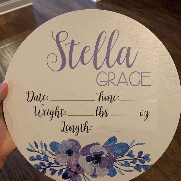 Baby Birth Stat Plaque | Personalized Birth Announcement Sign | Printed ...