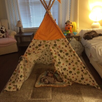 Kids Canvas Teepee Sewing Pattern, Kids Tent, Play Tent Pattern, Easy ...