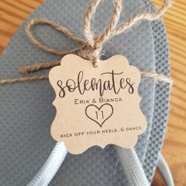 Flip Flop Favor Tags: Solemates Wedding Reception Tags, 2" Size - Etsy