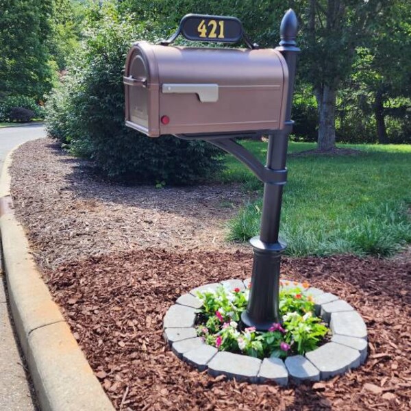 Mailbox Address Number Plate 1 With Brass Numbers | Rust-proof Cast ...