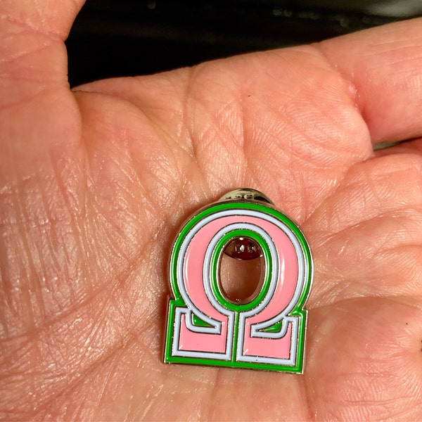 Greek Letter Lapel Pins - Individual | Pink and Green - Etsy