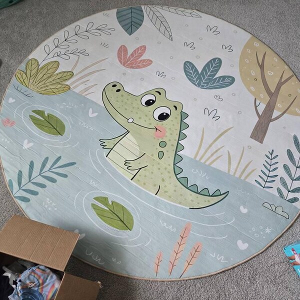 Solar System Kids Rug, Space Themed Round Carpet for Nursery & Playroom ...