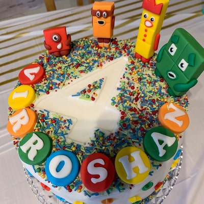 Handmade Edible Number Blocks Numberblocks Cake Topper Decoration ...