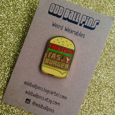 Pulp Fiction Tasty Burger Hard Enamel Pin Flair Quentin Tarantino Badge ...
