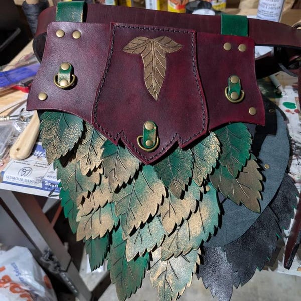 Fairy Leaf Tasset Pattern – Forest Elf Leather Thigh Armor Template ...