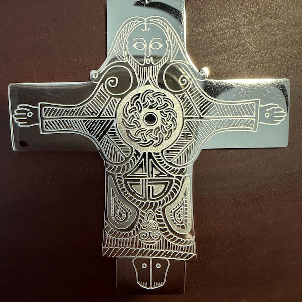 Manx Cross, Etched in Stainless Steel on Chain | Celtic Cross ...