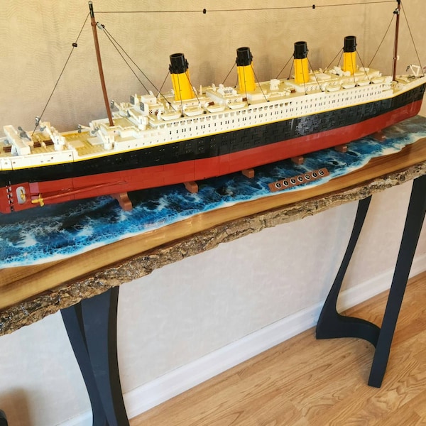 Ocean Wave Console Table, Epoxy Entryway Table Console, Entry Way Table ...