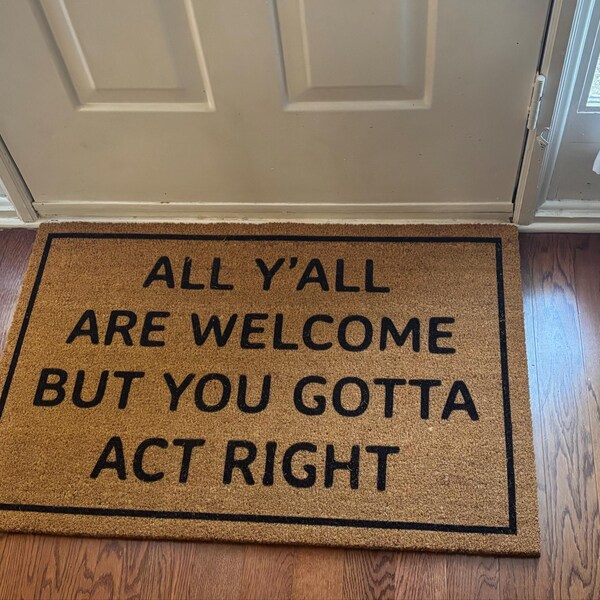 Come Back With a Warrant Doormat, Welcome Mat, Funny Doormat ...